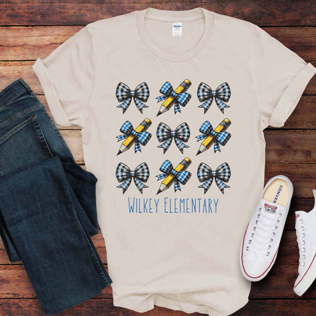 Wilkey Elementary School Bow Shirt Teacher Tee Regreso a la escuela Primer día de clases - Etsy ...