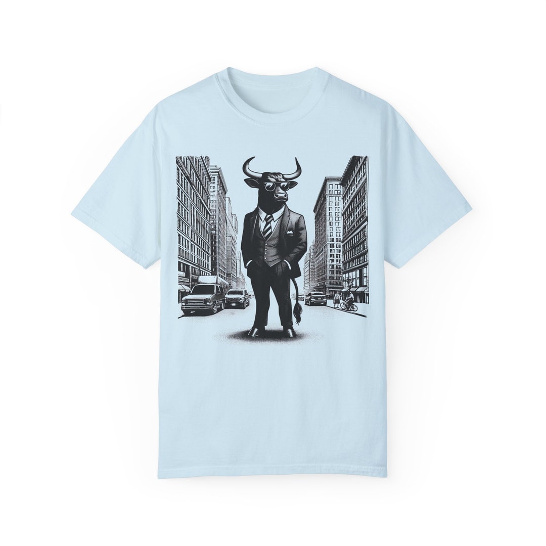 Stock Market Art Bull Day Trader Artwork Unisex Garment-dyed T-shirt ...