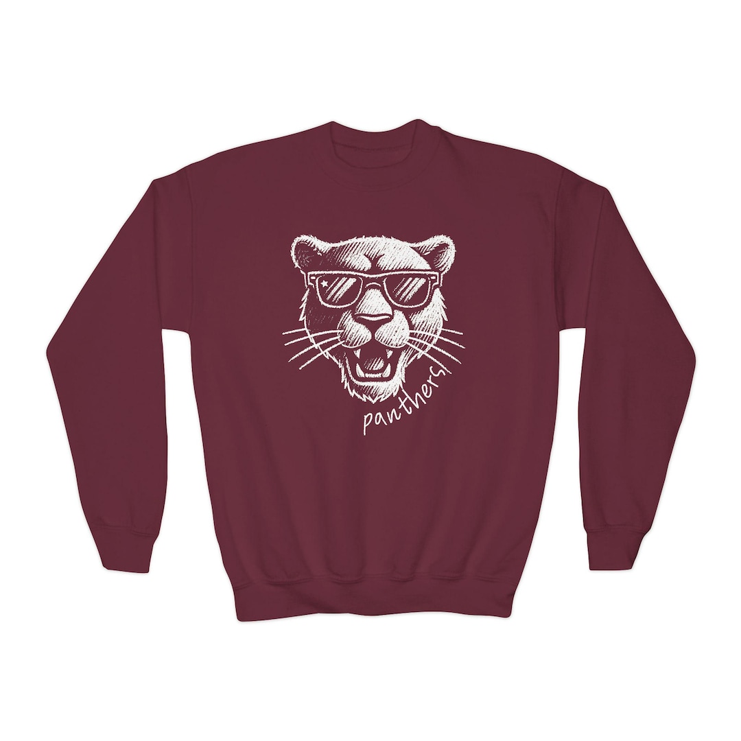 Custom Printed Back Kids Panthers Sweatshirt Panther Mascot School ...