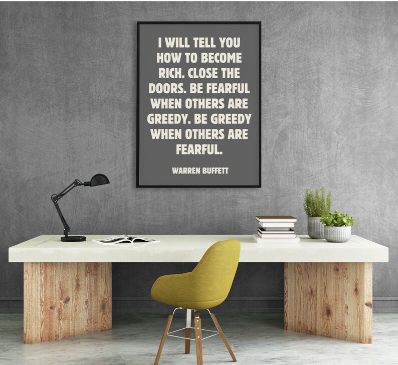 Stock Market Art Warren Buffett Digital Print Office Artwork Day Trader ...