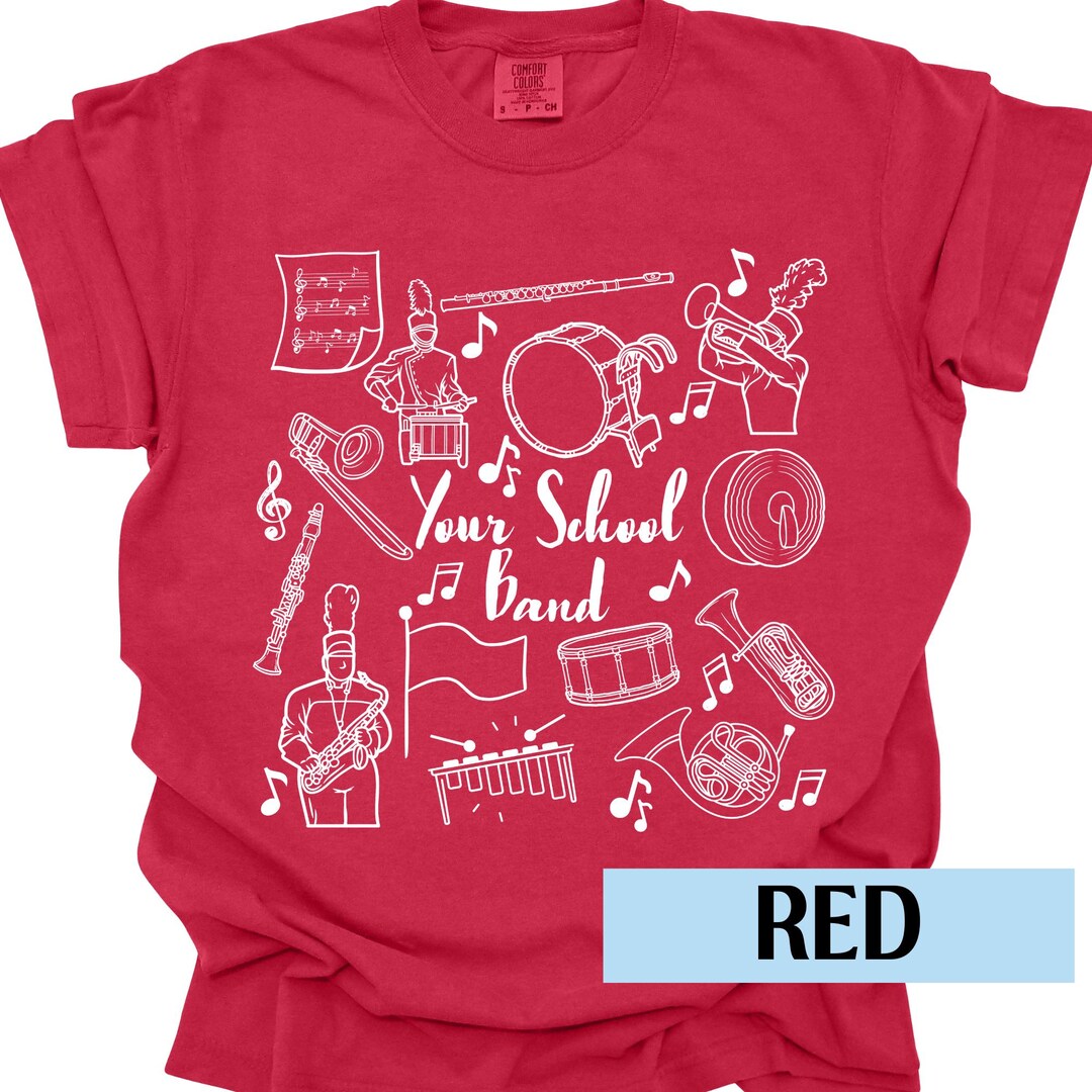 Custom School Band Shirt Comfort Colors Personalized Band Shirt Back to ...