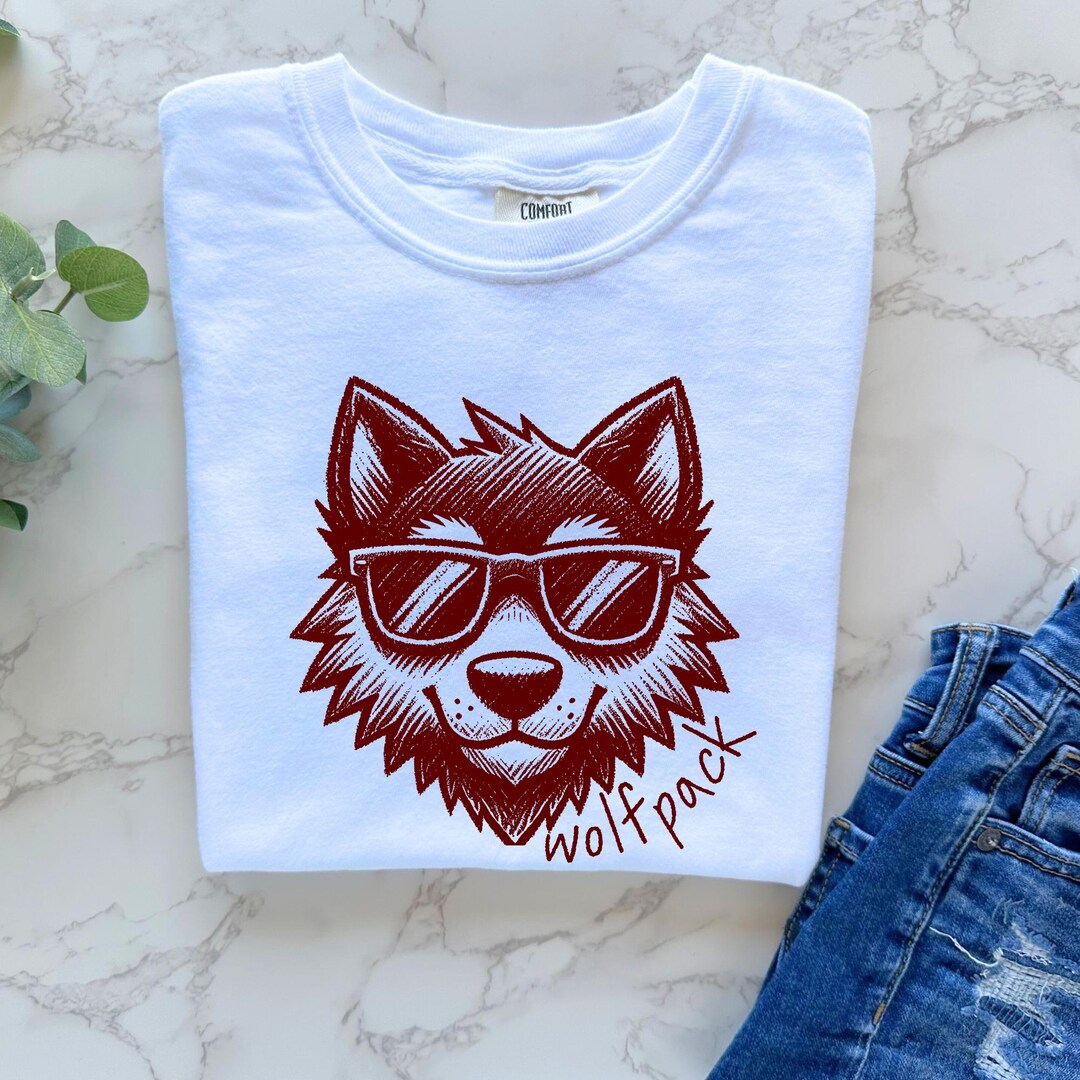 KIDS Wolfpack Mascot Comfort Colors Custom Colors Available Elementary ...