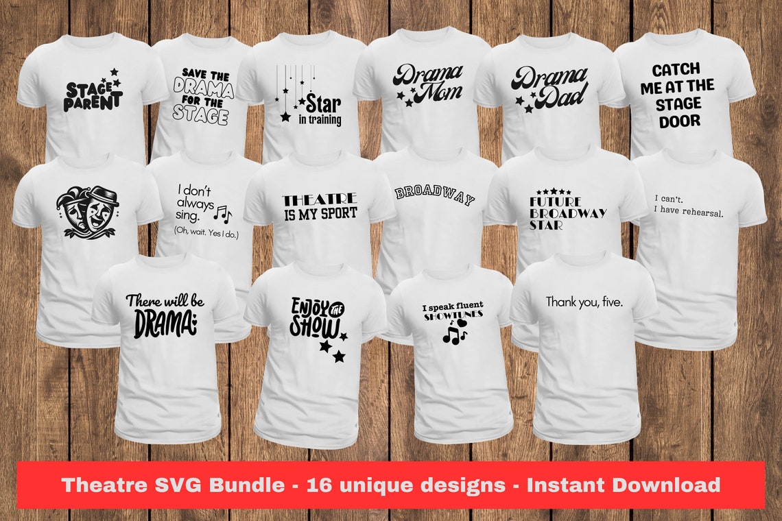 Theatre SVG and JPEG Bundle - 16 Unique Designs - Cricut Silhouette or ...