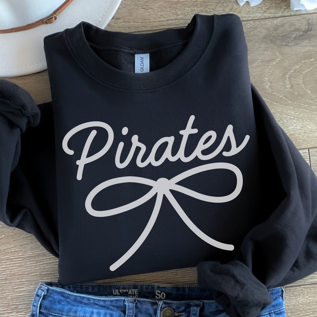 Pirates Mascot Bow Sweatshirt Pirates Shirt Pirates Crewneck Pirates ...