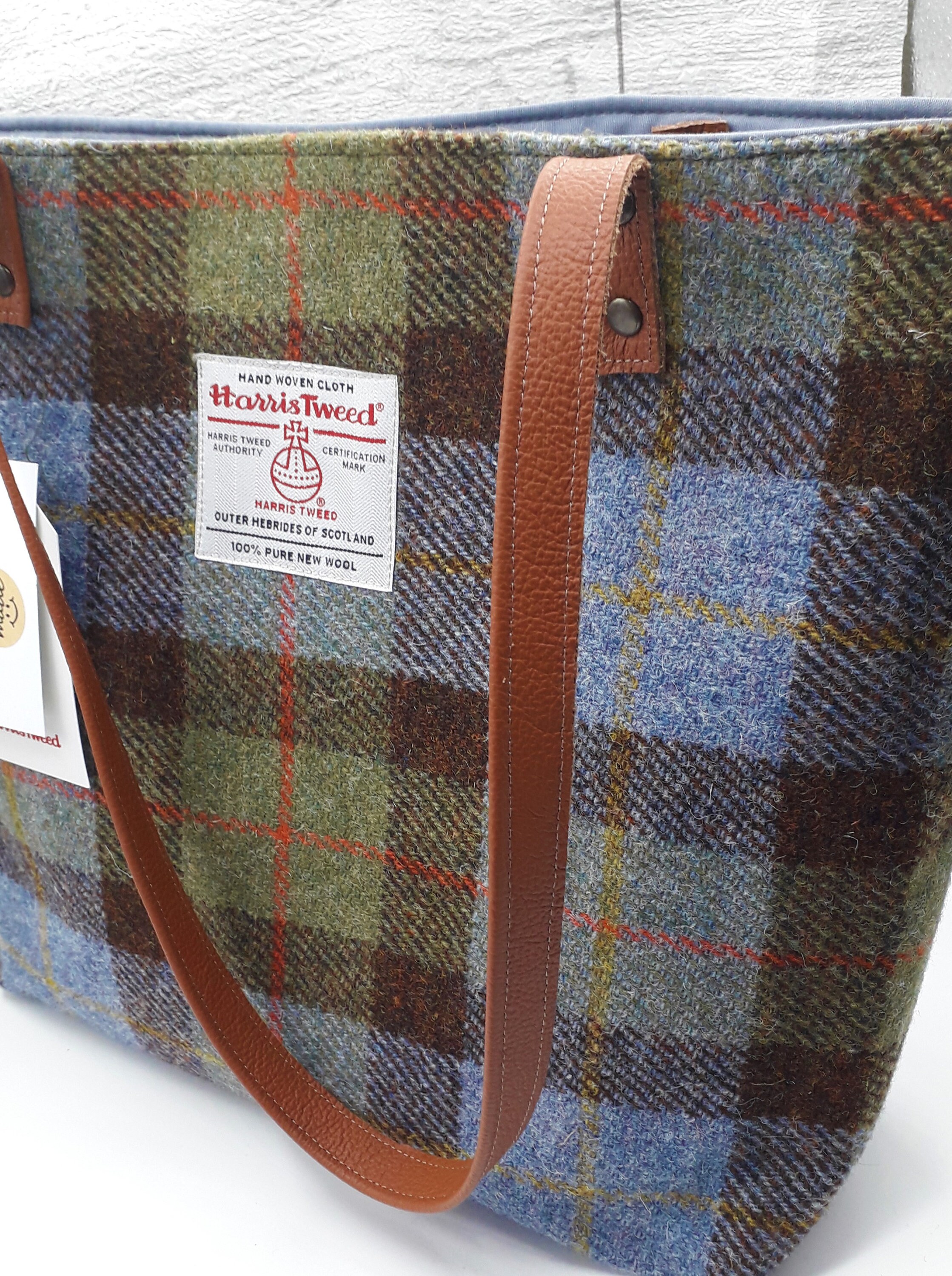 Harris Tweed Tote Shoulder Bag /macleod Tartan / Handmade in Scotland ...