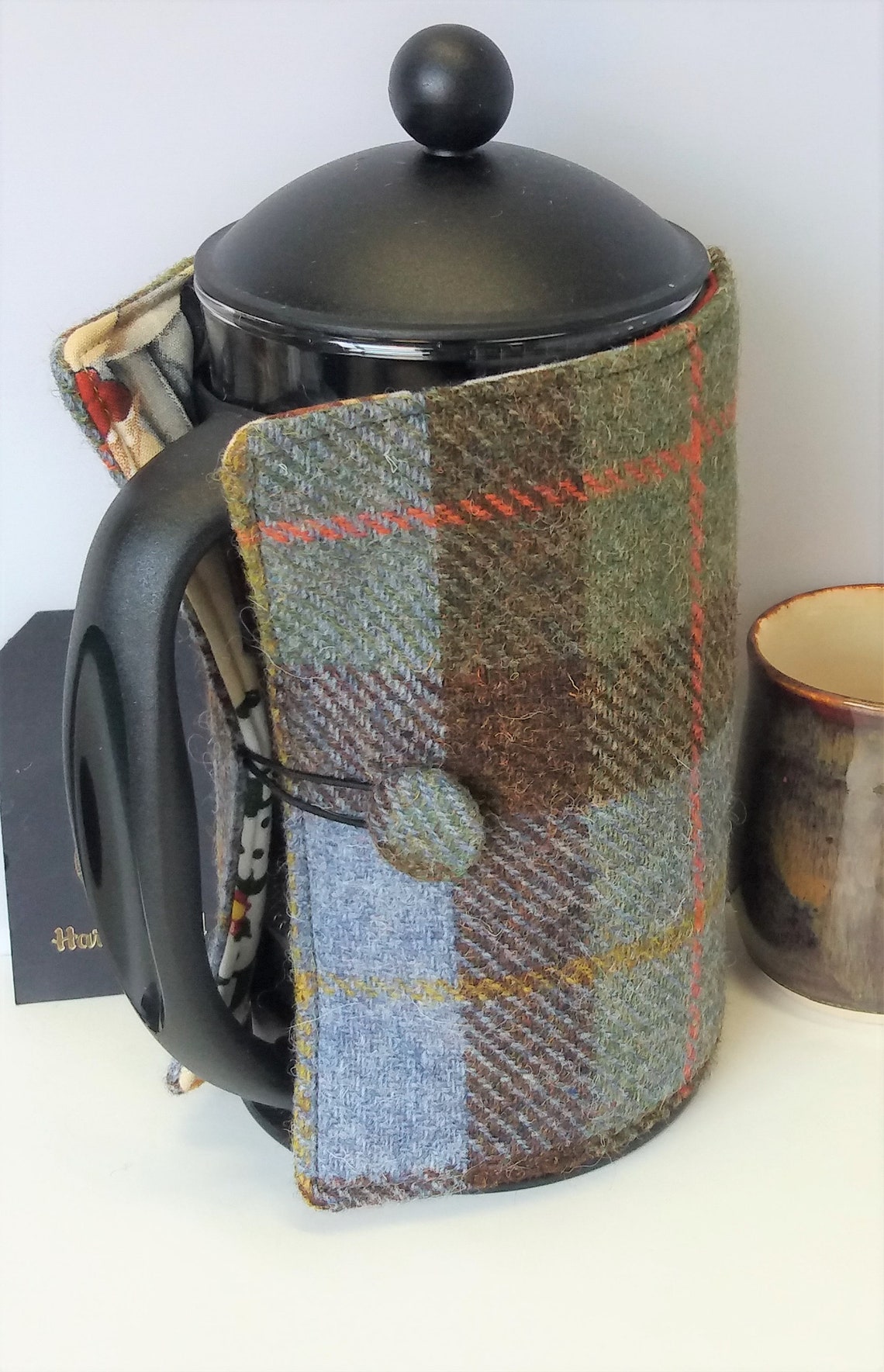 Harris Tweed Large Cafetiere Cosy / Mcleod Tartan / Handmade - Etsy