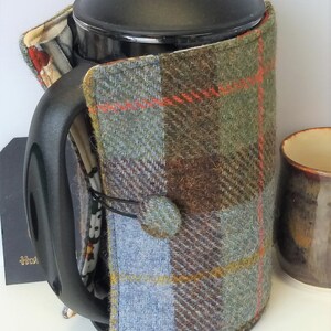 Harris Tweed Large Cafetiere Cosy / Mcleod Tartan / Handmade /free UK P ...