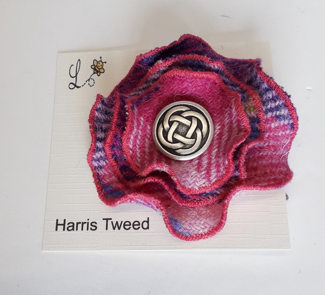 HARRIS TWEED Accessory Gift Set / Handmade in Scotland/ Pink | Etsy