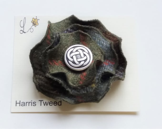 HARRIS TWEED Brooch / Mcleod Tartan / Handmade in Scotland - Etsy