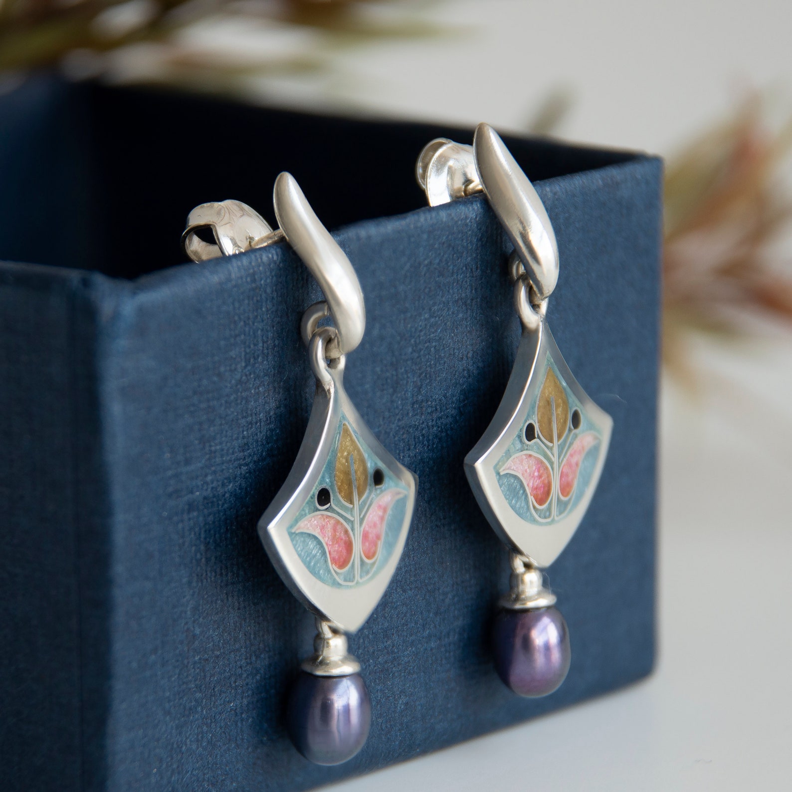Small Teardrop Enamel Earrings Cloisonne Enamel Sterling - Etsy Small Teardrop Enamel Earrings Cloisonne Enamel Sterling - Etsy