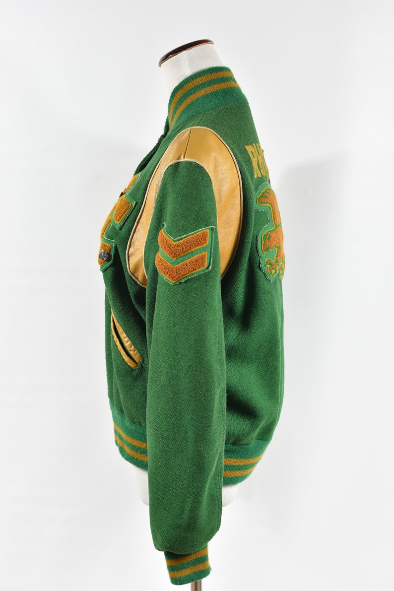 1960's Emerald Green Wool Hawk Varsity Jacket W/ Pins - Etsy