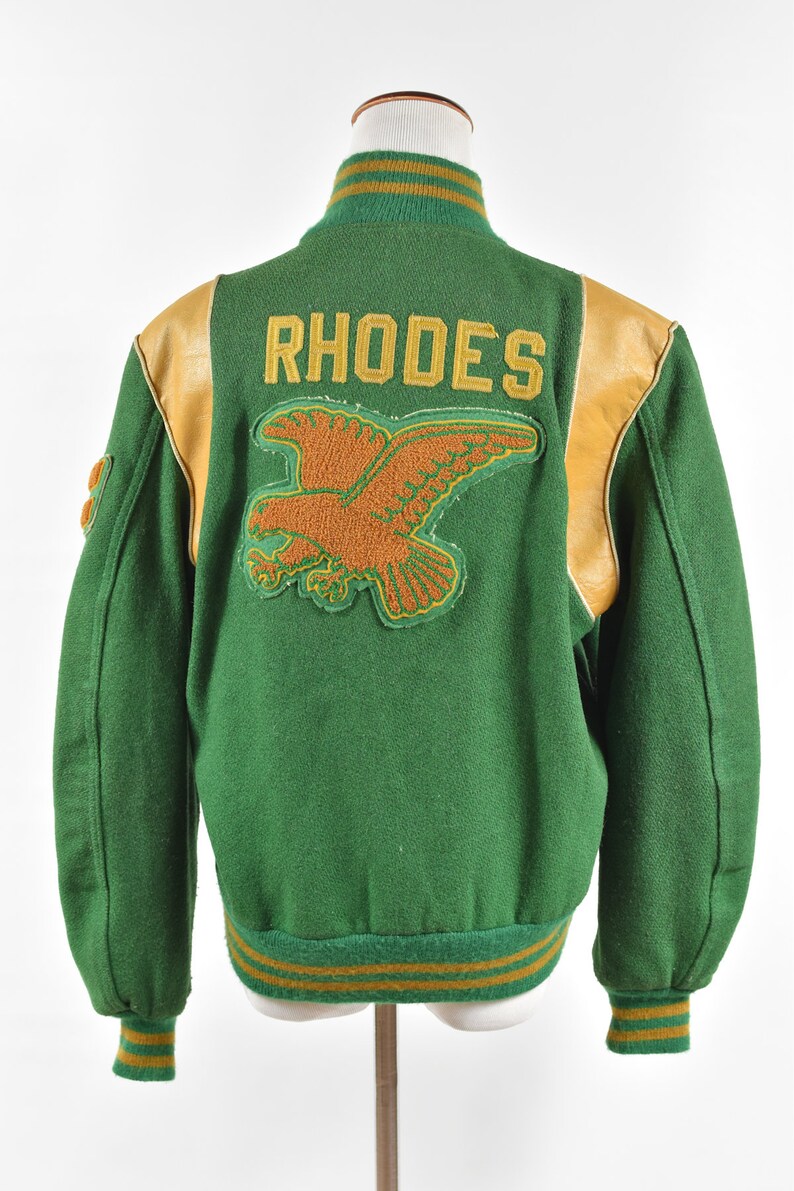 1960's Emerald Green Wool Hawk Varsity Jacket W/ Pins - Etsy