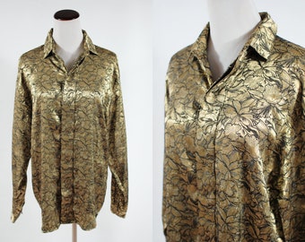Gold Button Up - Etsy