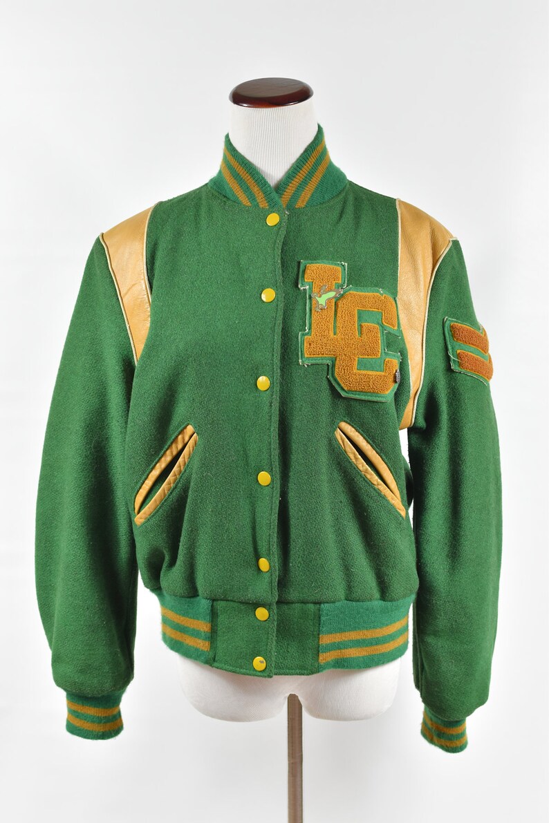 1960's Emerald Green Wool Hawk Varsity Jacket W/ Pins - Etsy