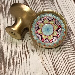 Decorative Furniture Knob Mandala Cabinet Knob Colorful - Etsy