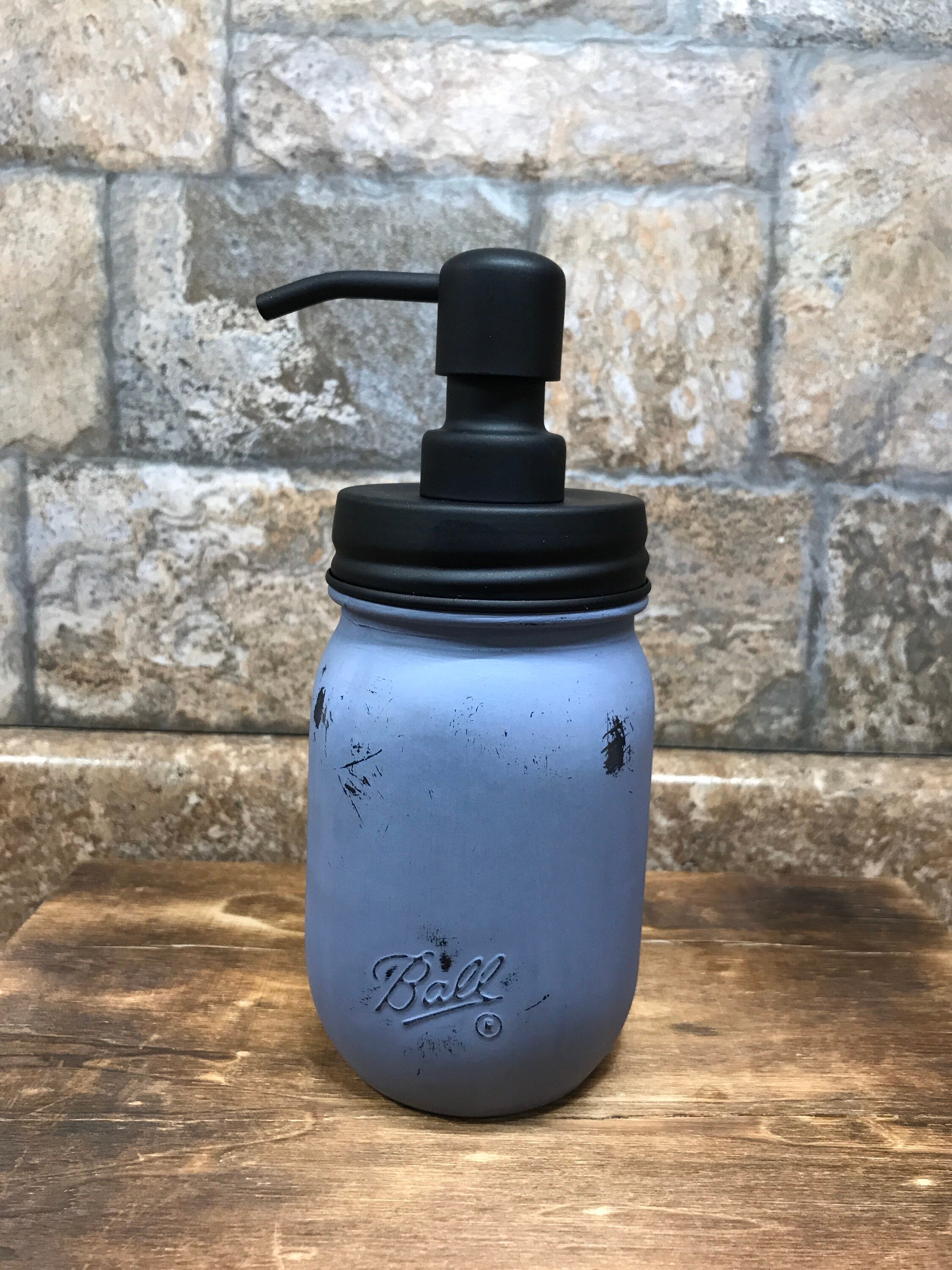 Rustic Purple Mason Jar Soap Dispenser/Medallion Design/Mason | Etsy