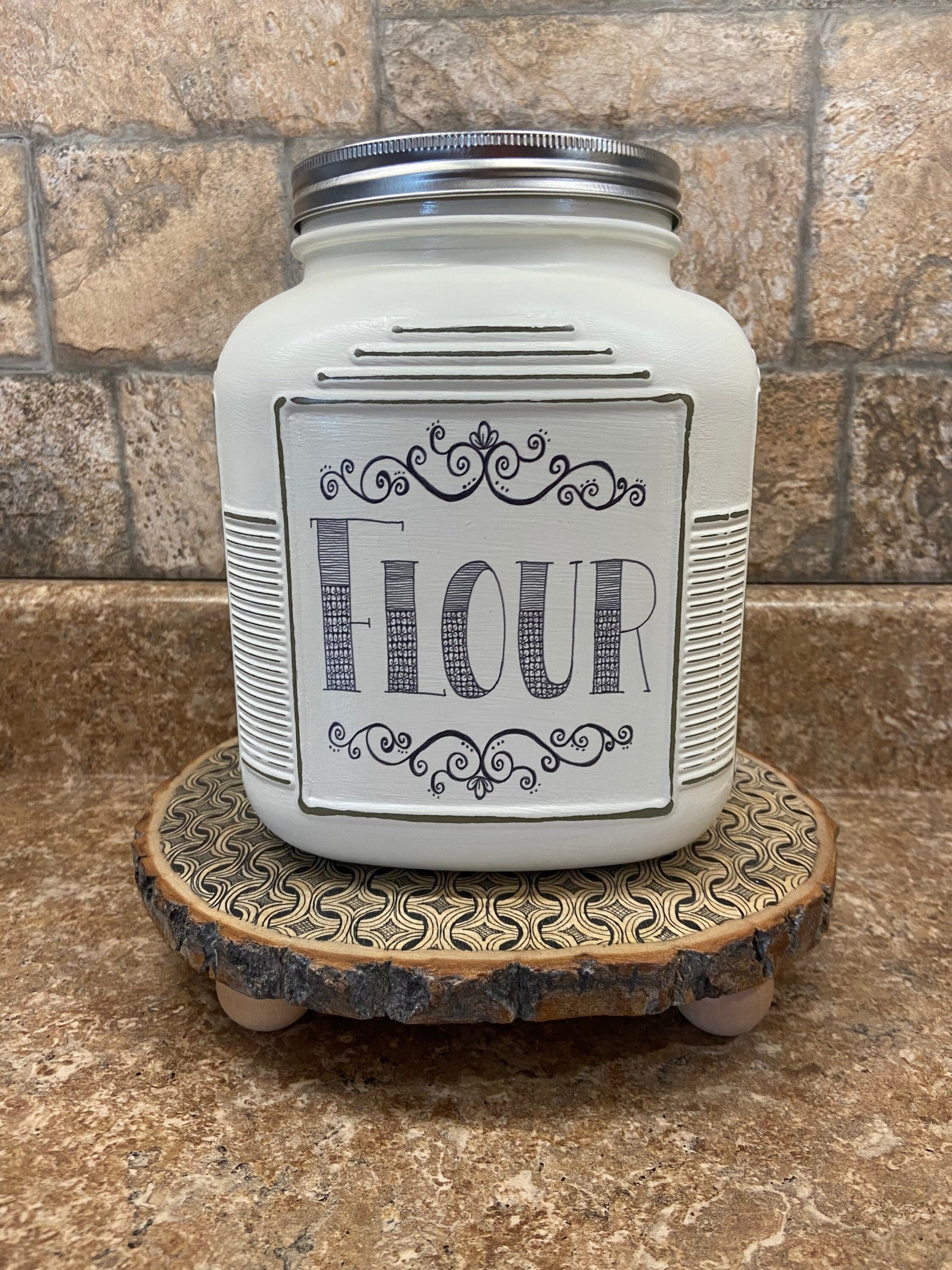 Gallon Size Canister, Customizable, Kitchen Canister, Candy Jar, Rustic ...