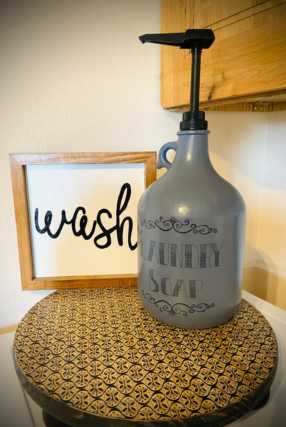 Laundry Detergent Gallon Glass Jar With Pump, Laundry Soap Storage ...