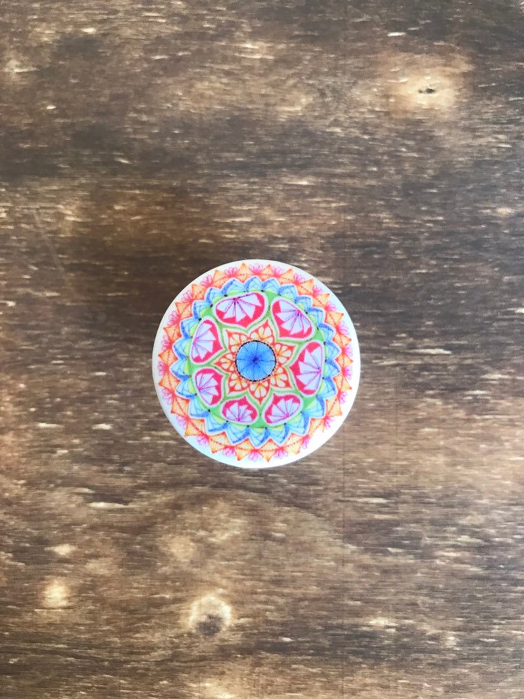 Red and Blue Mandala Cabinet Knob, Colorful Mandala Knobs, Medallion Drawer Pulls, Decorative ...