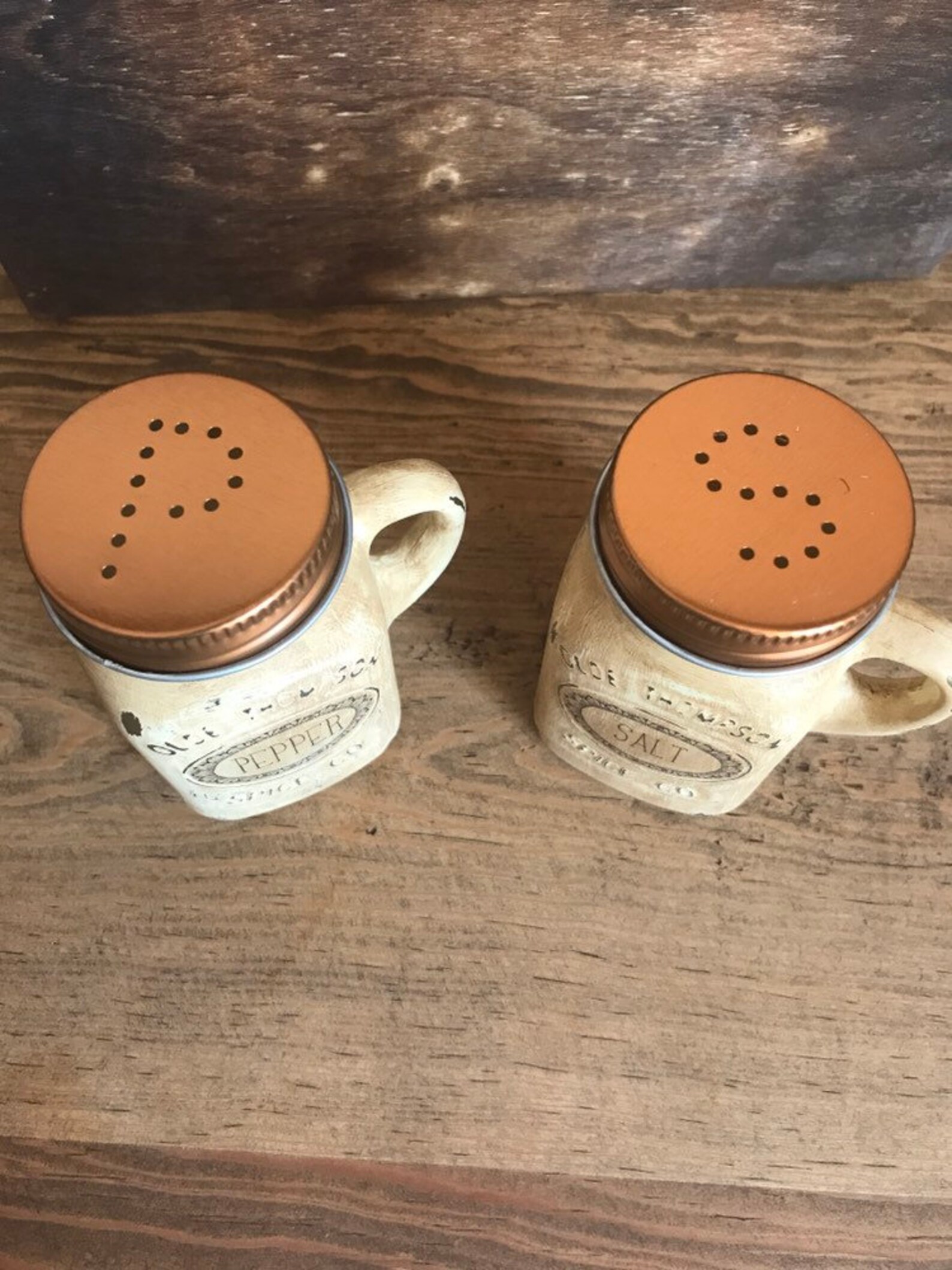 Mason Jar Salt and Pepper Shakers, Rustic Salt and Pepper Shakers, Salt ...