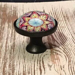 Decorative Furniture Knob Mandala Cabinet Knob Colorful - Etsy