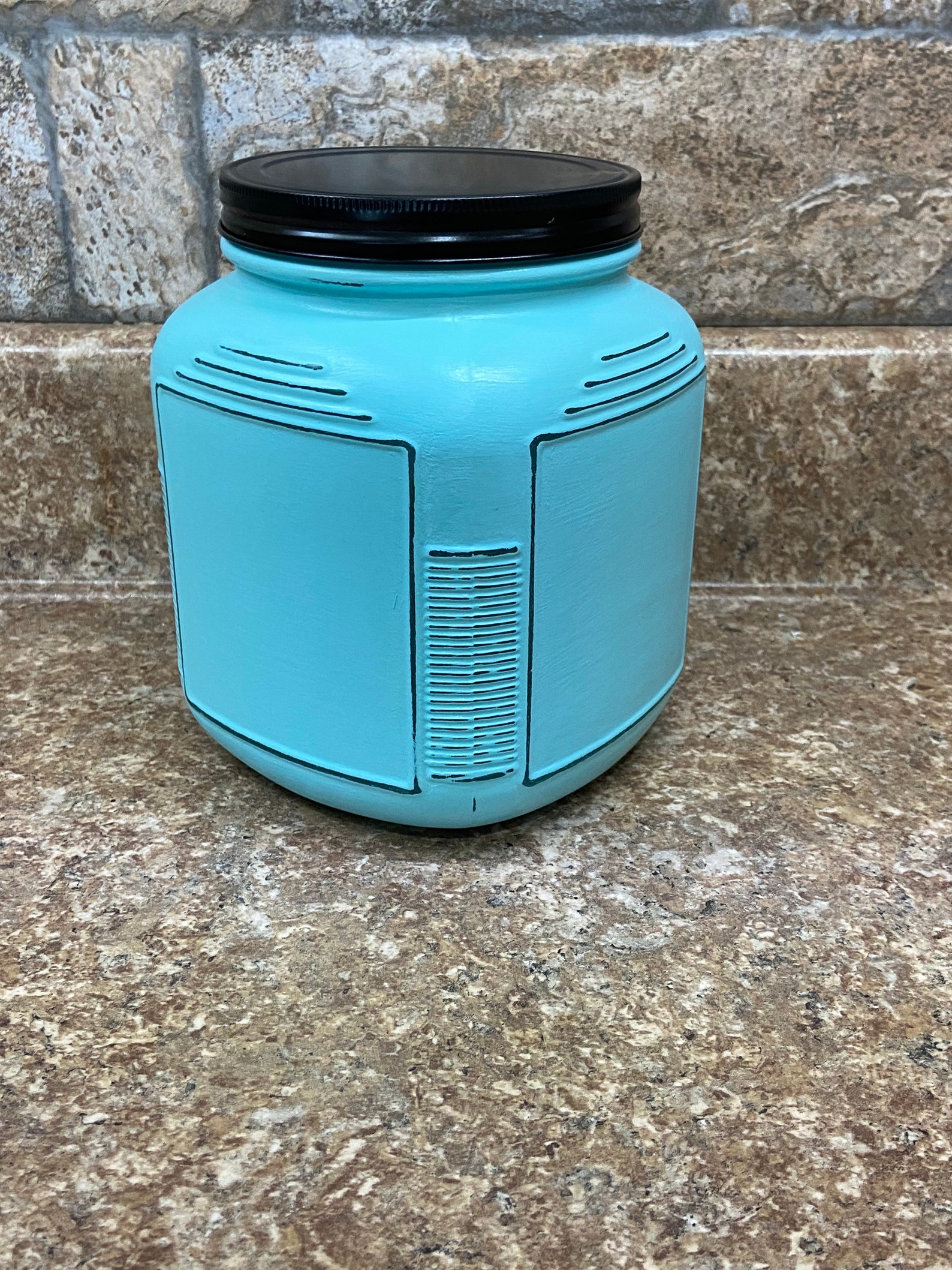 Rustic Cookie Jar, Half Gallon Farmhouse Cookie Jar, Glass Cookie Jar ...