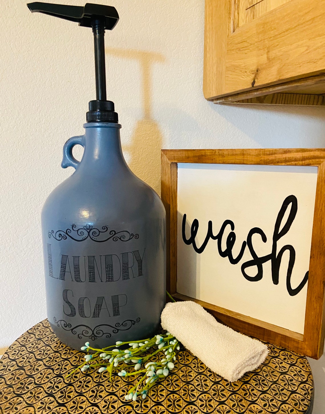 Laundry Detergent Gallon Glass Jar With Pump, Laundry Soap Storage ...