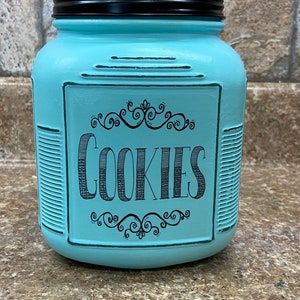Rustic Cookie Jar, Farmhouse Cookie Jar, Gallon Glass Cookie Jar ...