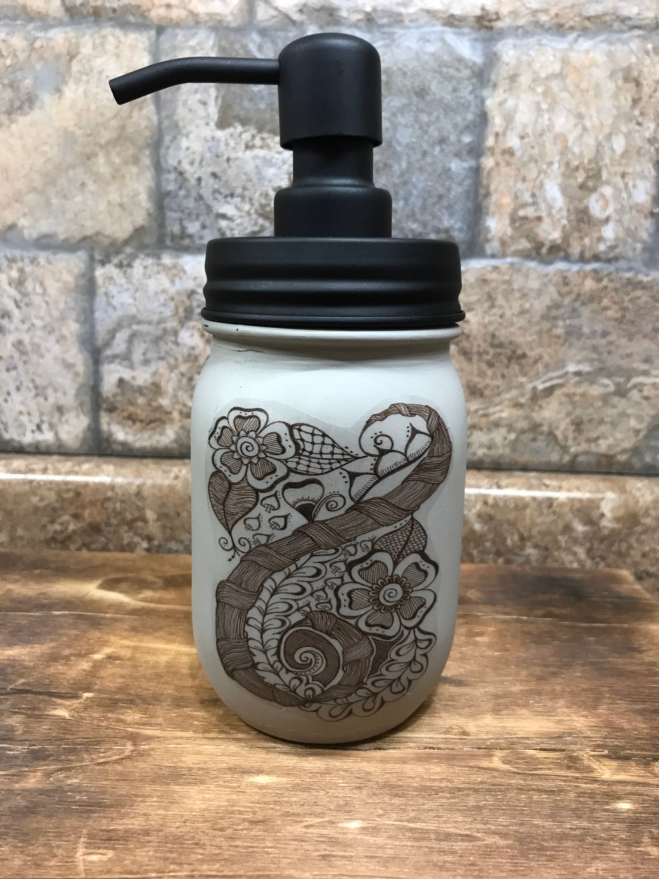 Rustic Mason Jar Soap Dispenser Farmhouse Decor Painted Soap | Etsy