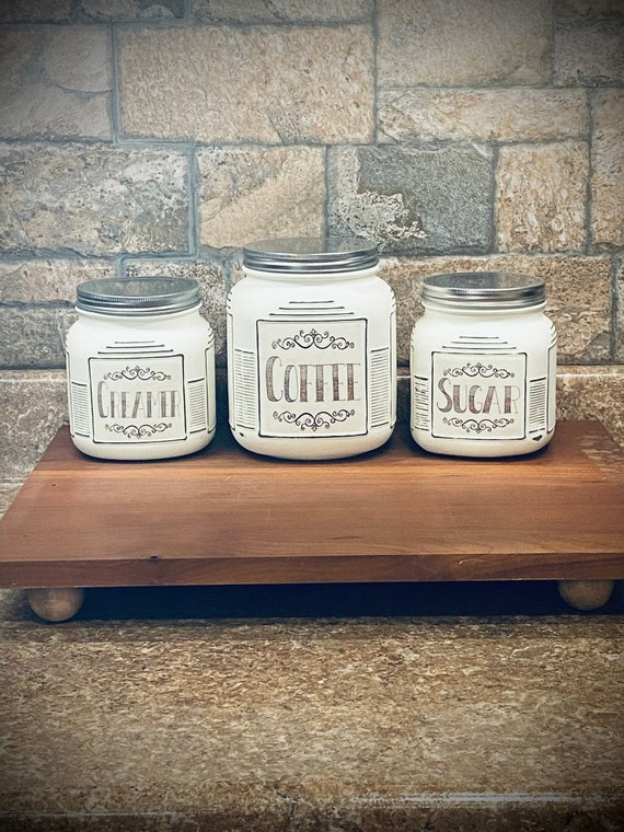 Rustic Country Kitchen Canisters White Rustic Country Farmhouse