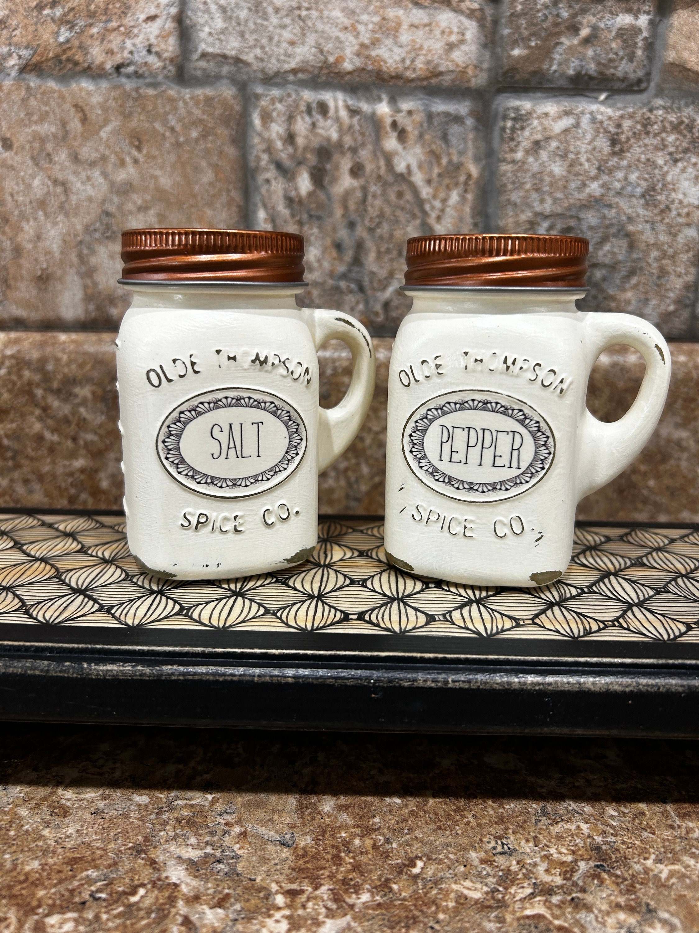Rustic Salt and Pepper Shakers, Salt and Pepper Shakers, Farmhouse ...