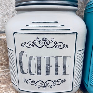 Kitchen Canister Set, Sugar Jar, Flour Jar, Coffee Jar, Rustic Kitchen ...