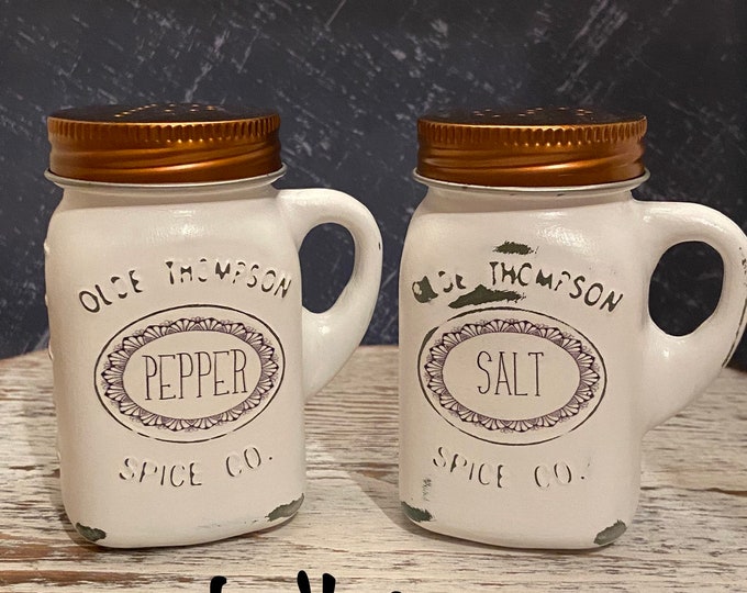 Rustic Salt and Pepper Shakers, Salt and Pepper Shakers, Farmhouse ...