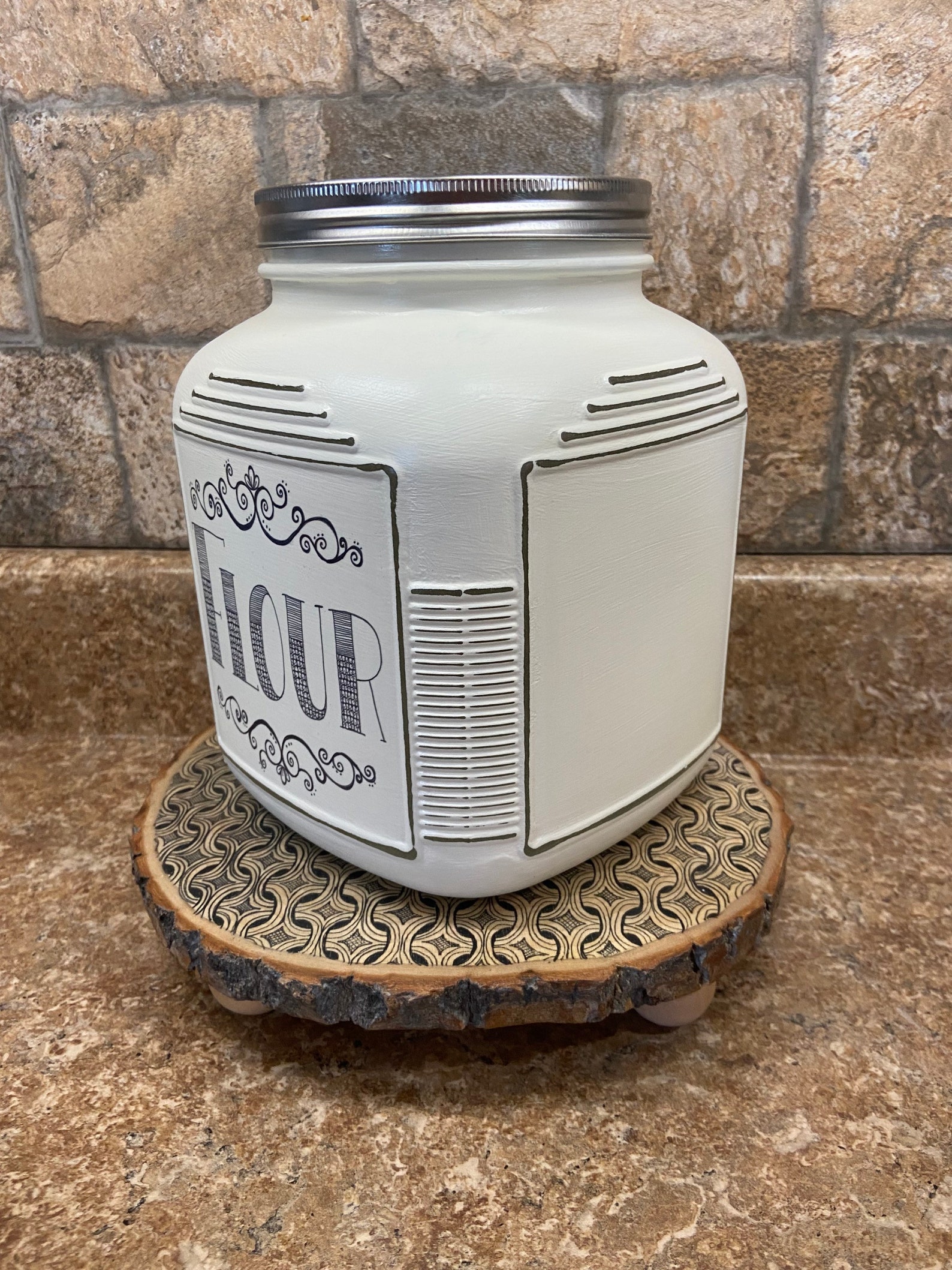 Gallon Size Canister, Customizable, Kitchen Canister, Candy Jar, Rustic ...