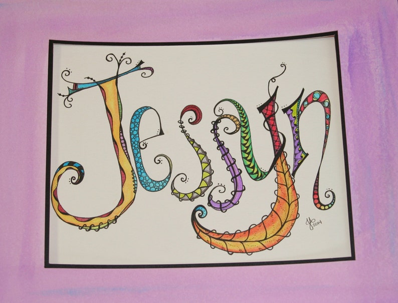 Custom Name Art 8x10 Zentangle Inspired Personalized Name - Etsy