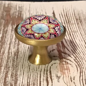 Decorative Furniture Knob Mandala Cabinet Knob Colorful - Etsy