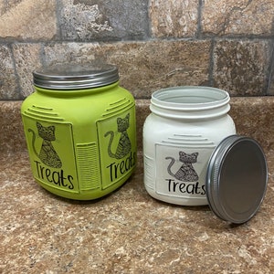 Cat Treat Jar, Cat Treat Container, Personalized Cat Gift, Pet Treat ...