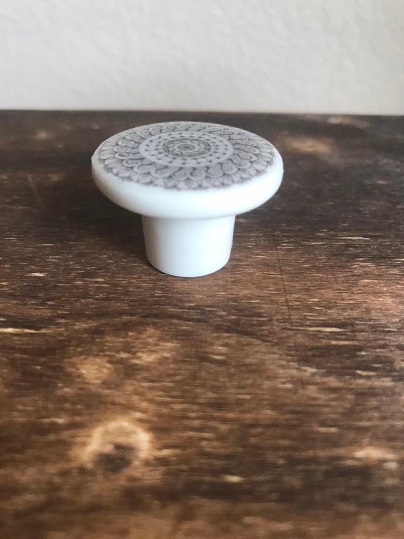 Mandala Cabinet Knobs Black and White Mandala Knobs | Etsy