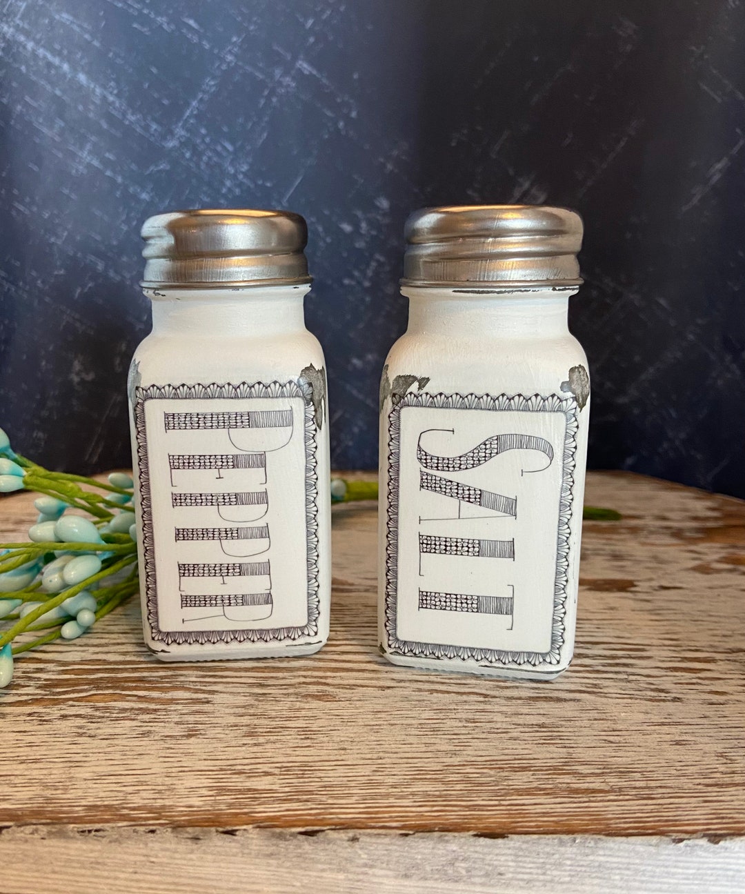 Rustic Salt and Pepper Shakers, Farmhouse Salt and Pepper Shakers ...