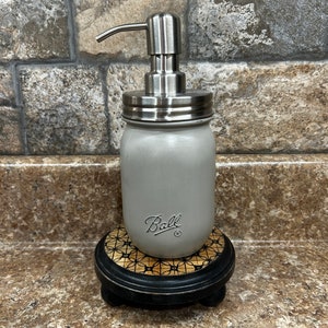 Rustic Chic Soap Jar, Farmhouse Kitchen, Farmhouse Bathroom, Mason Jar ...