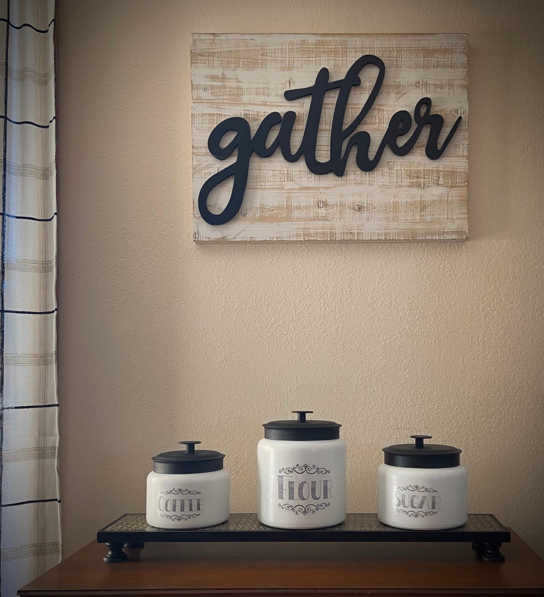 Kitchen Canisters, Set of 3, Customizable Canisters, Rustic Modern ...