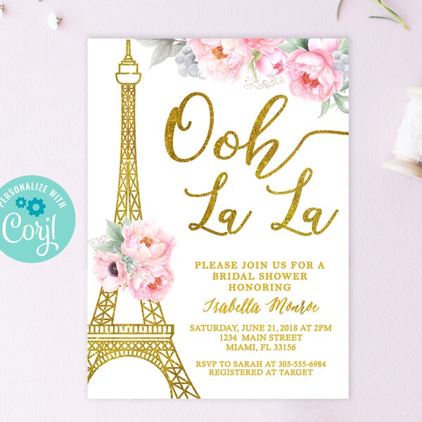 Paris Themed Invitations - Etsy