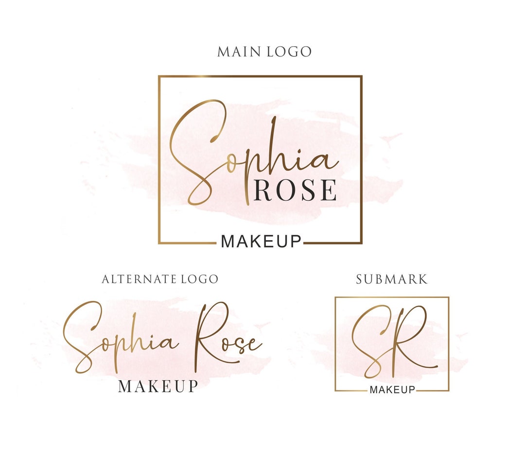 Makeup Logo Design, Makeup Artist Logo, Beauty Logo, Watercolor Logo ...