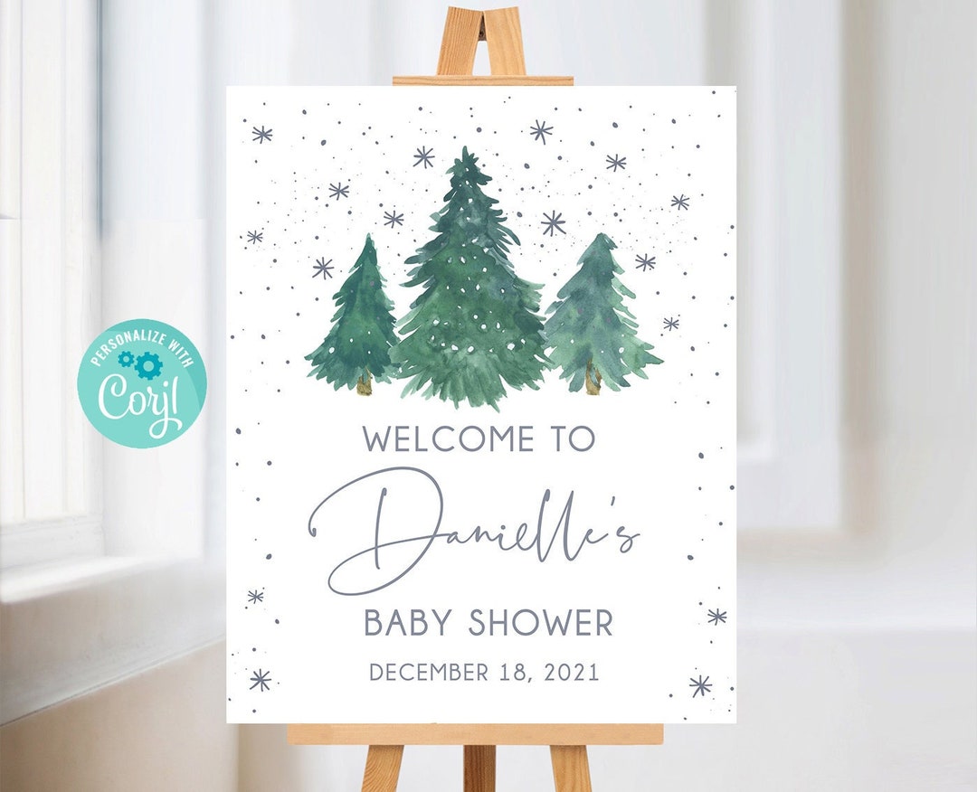 Baby It's Cold Outside Welcome Sign, Winter Baby Shower Welcome Sign ...