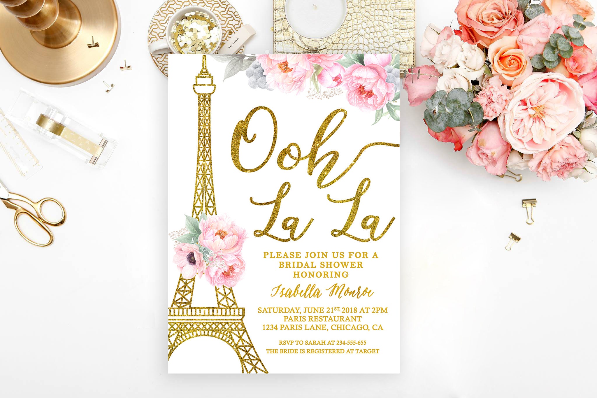Paris Bridal Shower Invitation Paris Invitation Paris themed | Etsy