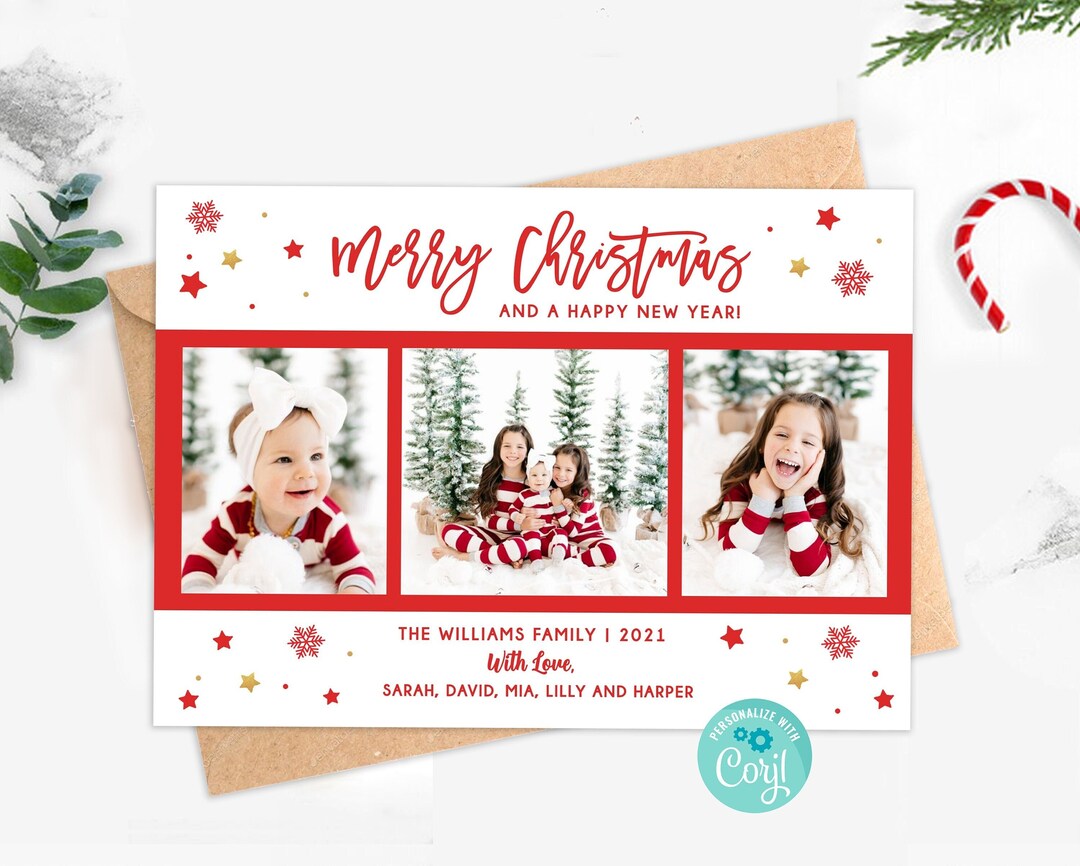 Christmas Card Template, Photo Christmas Card, Christmas Cards With ...