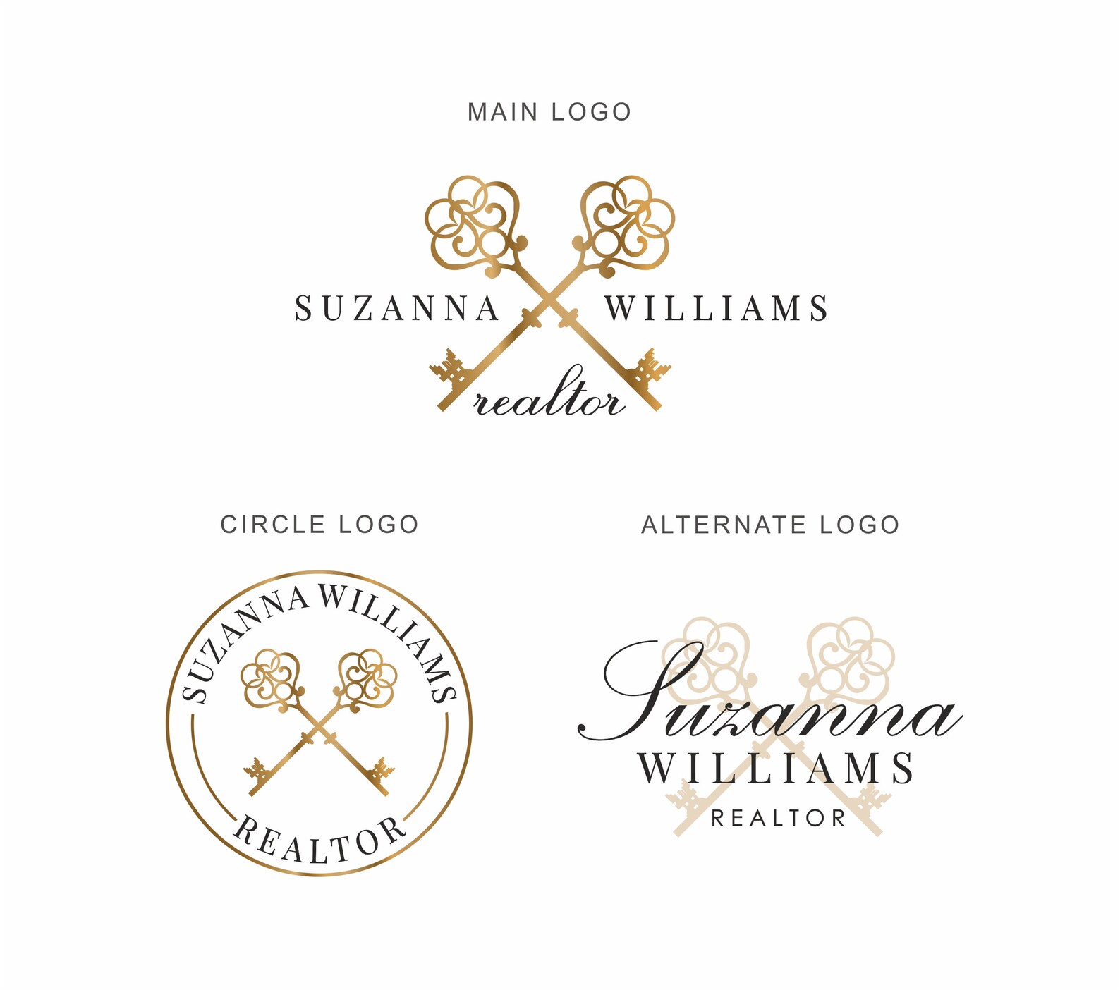Real Estate Logo Realtor Logo Gold Key Logo Luxury Logo - Etsy