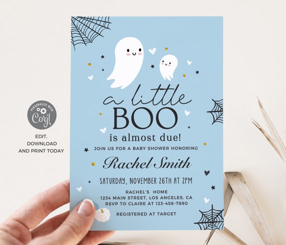 Editable Little Boo Baby Shower Invitation A Little Boo is - Etsy