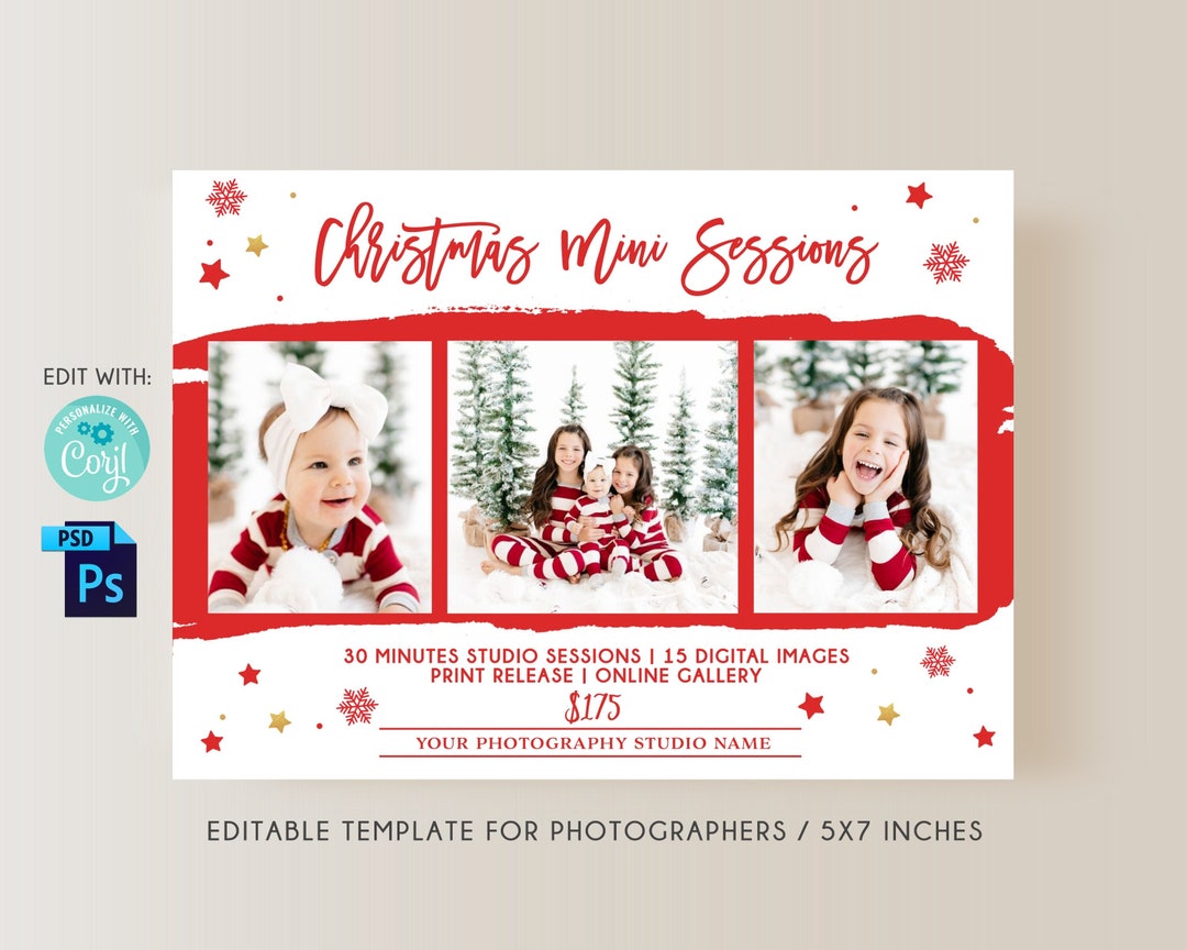 Christmas Mini Session Template, Christmas Minis Template, Christmas ...