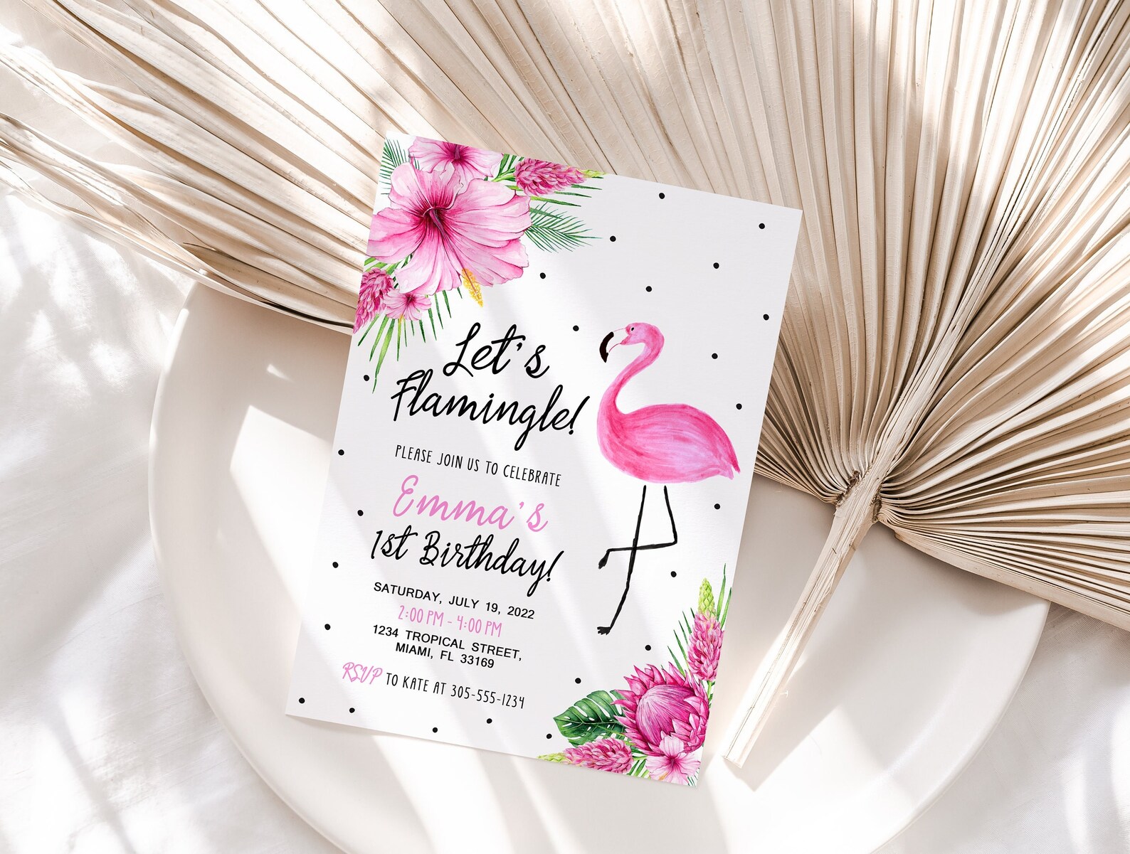 Editable Flamingo Invitation, Flamingo Birthday Invitation, Instant ...
